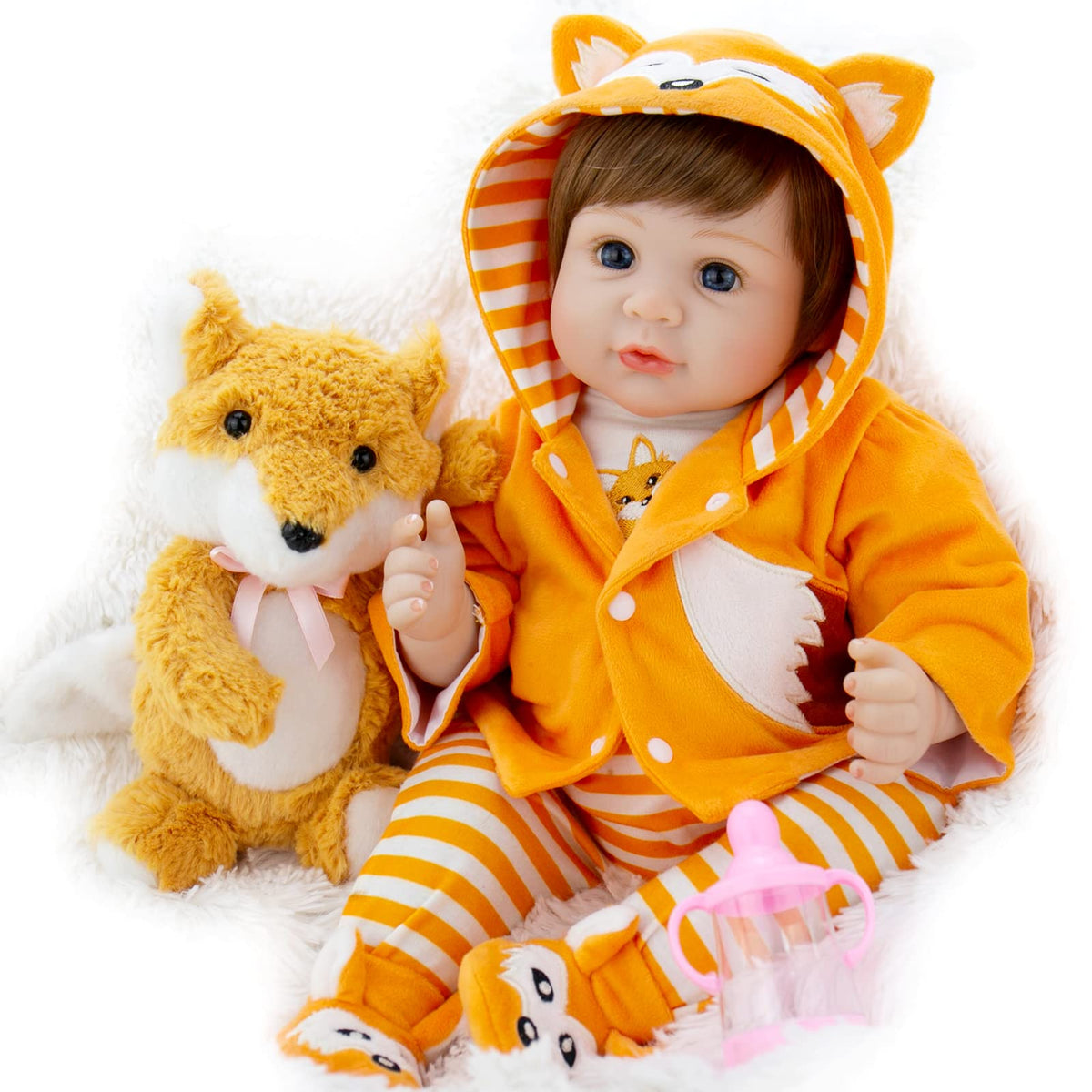 Aori Muñecas de bebé Reborn con peluche de zorro – Tienda Isabella